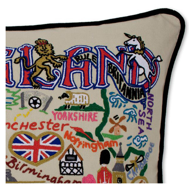 England Hand-Embroidered Pillow – English Traditions