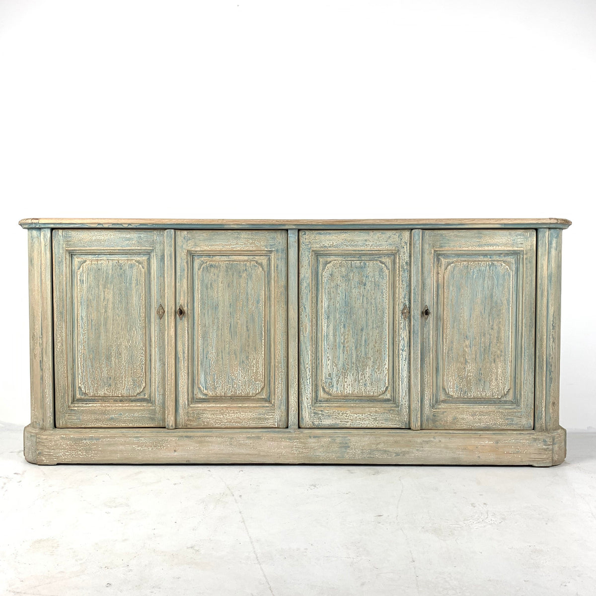 Sideboard with Four Doors Distressed Blue – English Traditions