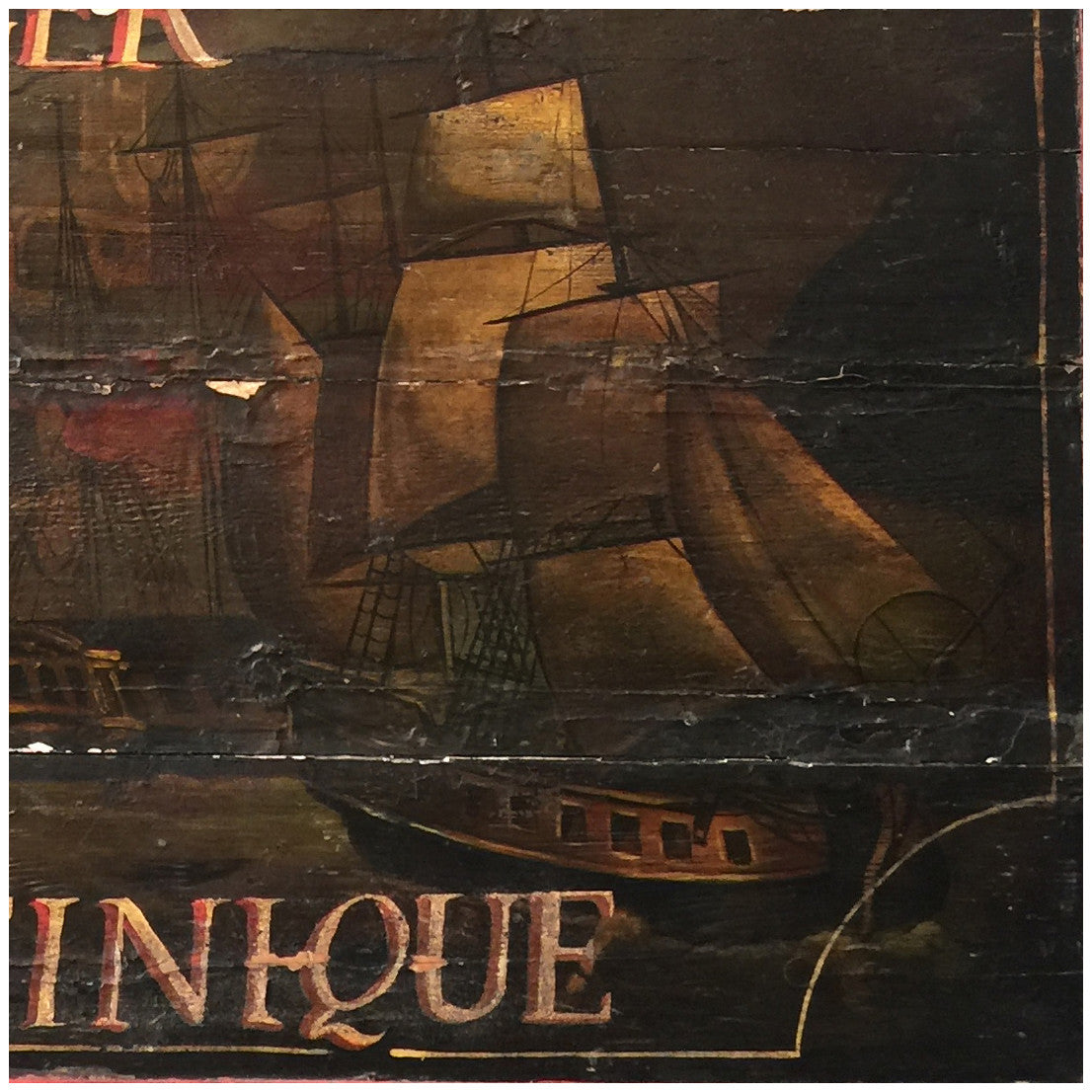 French Antique Pub Sign "R.L. Cabot Wharfinger Martinique" c1910 ...