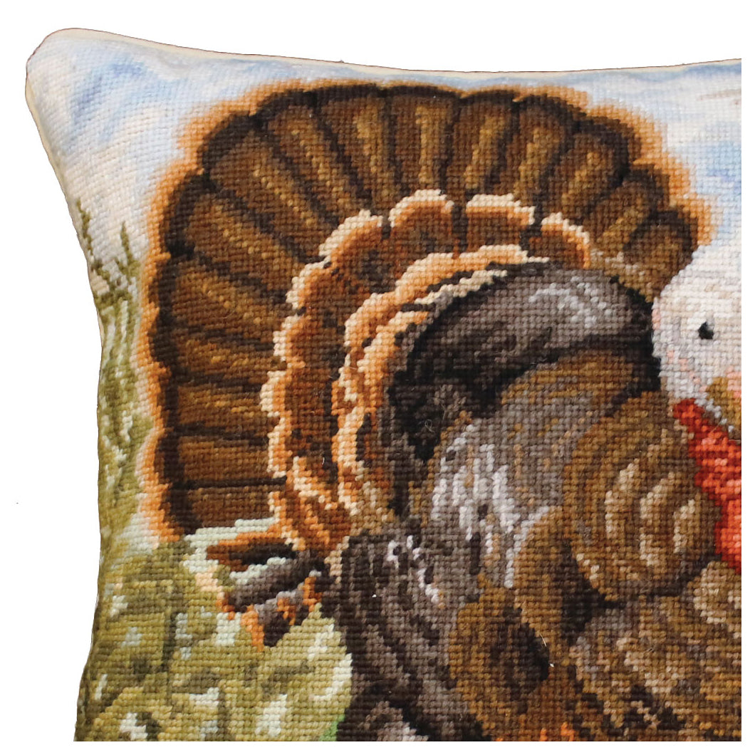 Tom the Turkey Needlepoint Pillow – English Traditions