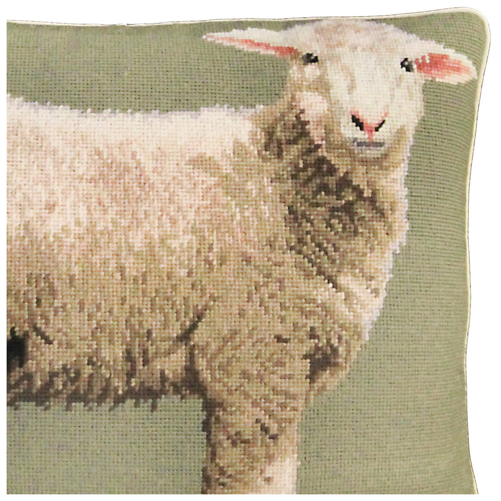 Baby Sheep Needlepoint Pillow – English Traditions