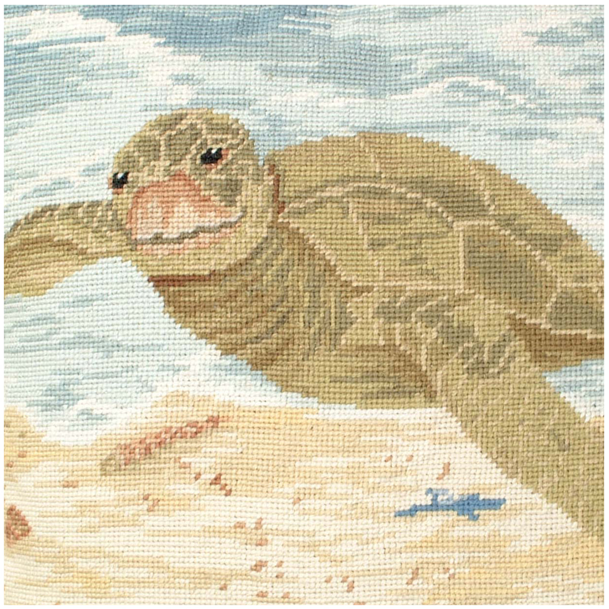 Sea Turtle Needlepoint Pillow – English Traditions